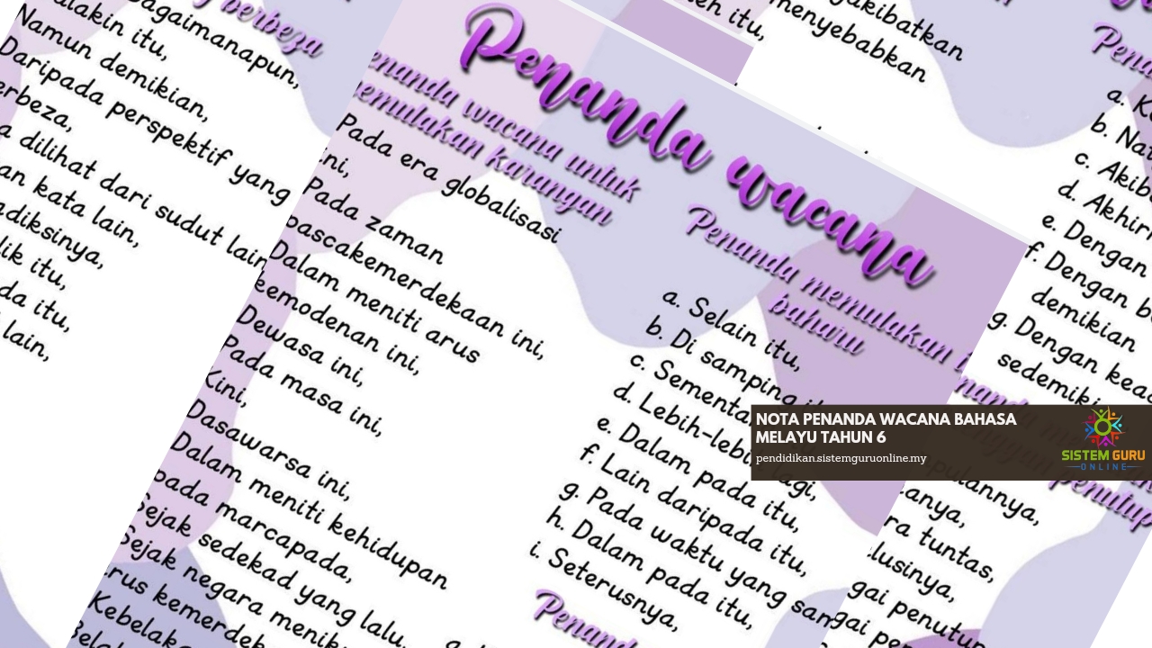 NOTA PENANDA WACANA BAHASA MELAYU TAHUN 6 - Pendidikan Rasmi