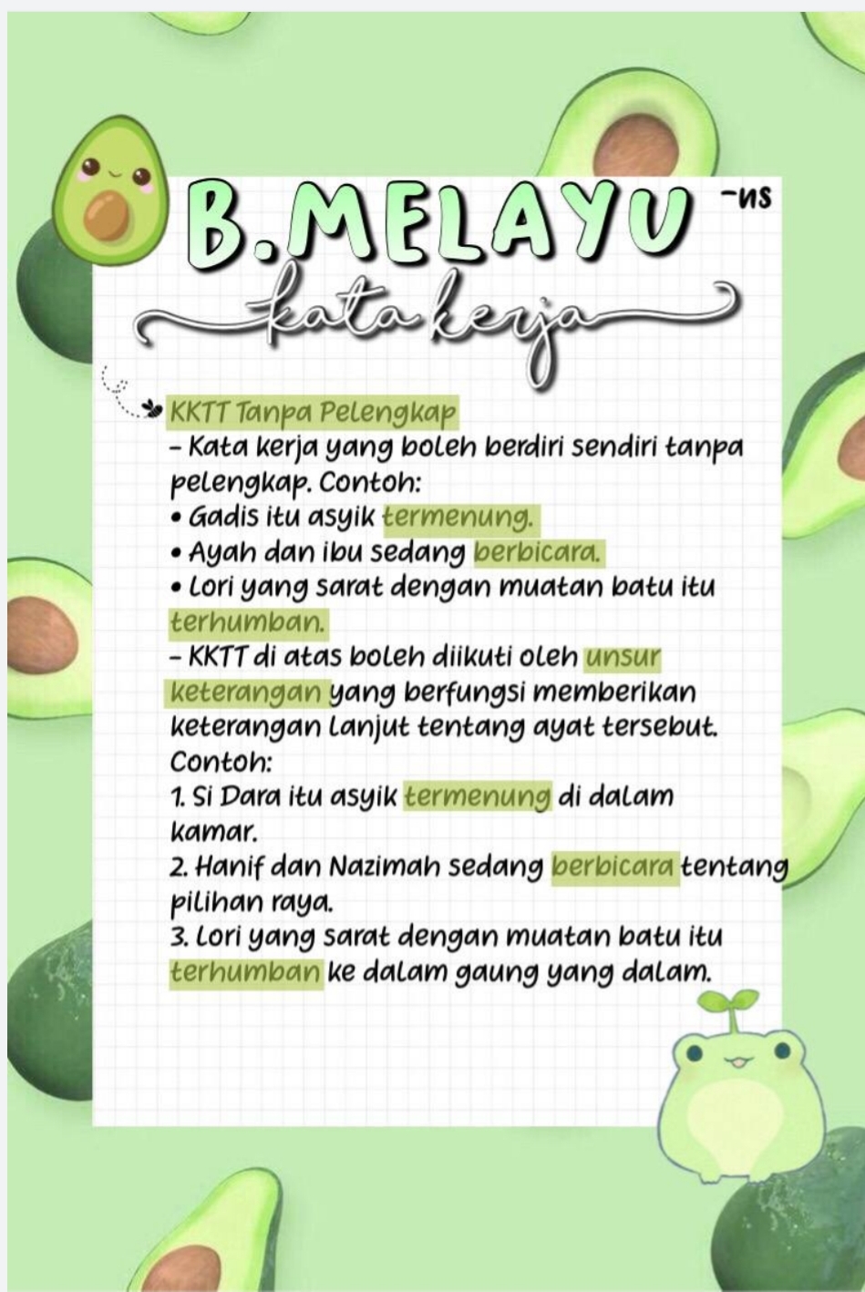 NOTA KATA KERJA BAHASA MELAYU TAHUN 6 - Pendidikan Rasmi