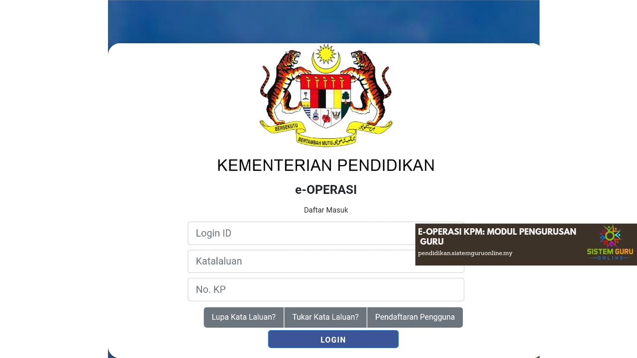 EOPERASI KPM: MODUL PENGURUSAN GURU 2023 - Pendidikan Rasmi