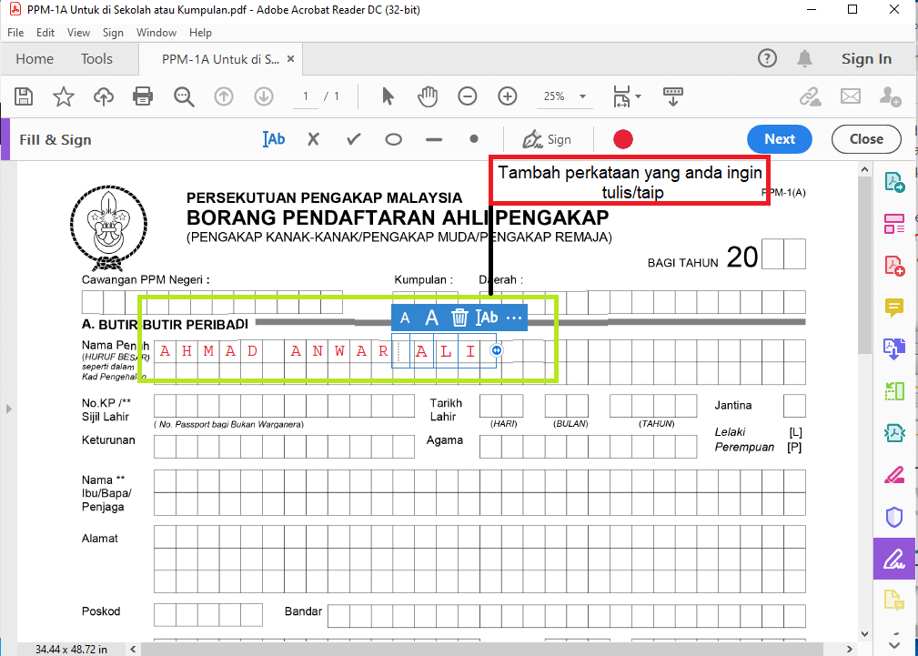 Cara Menaip Atau Menambah Teks Pada Dokumen PDF - Download RPH RPT ...