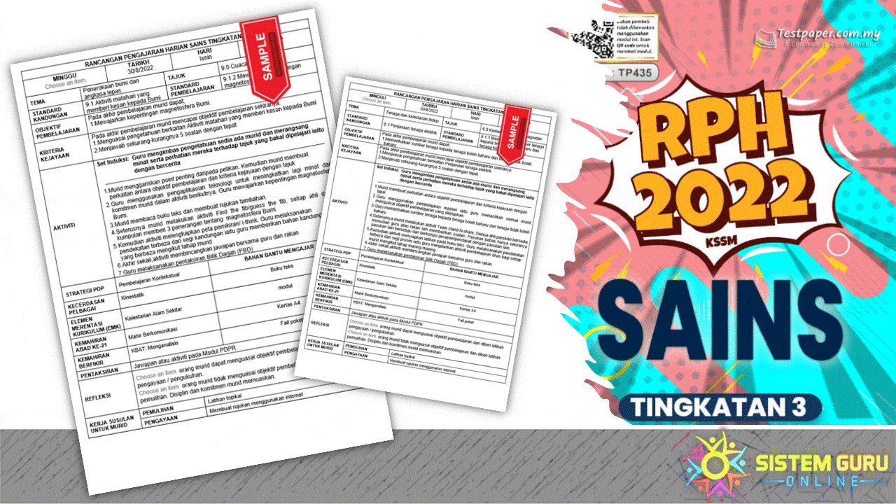 RPH 2022 Subjek Sains Tingkatan 3 - Pendidikan Rasmi
