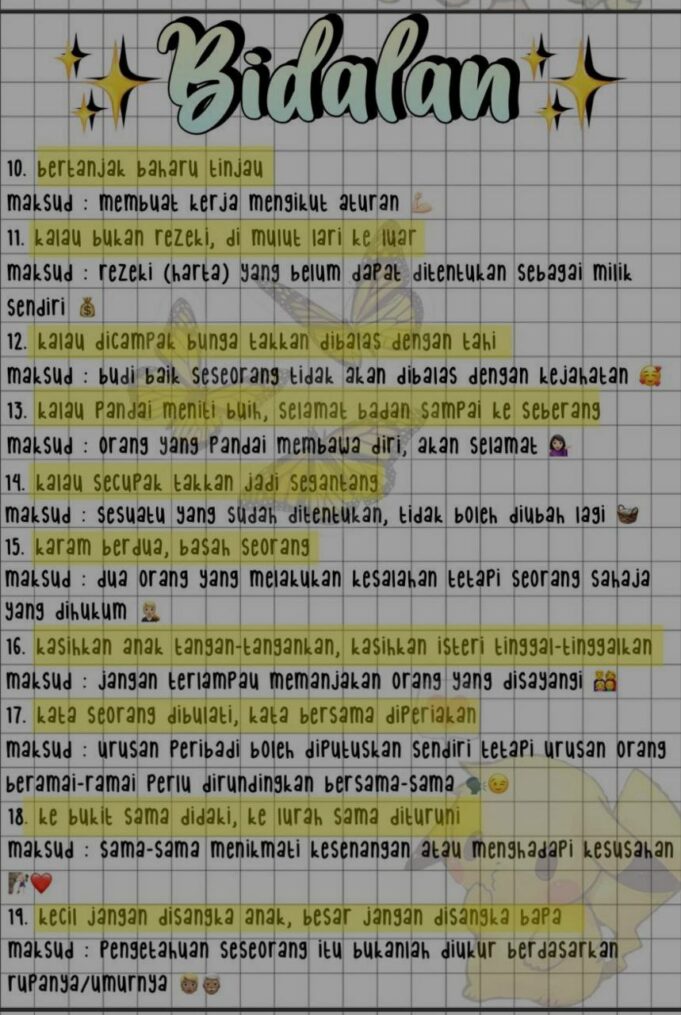 Nota Bab Bidalan Tahun 6 Subjek Bahasa Melayu - Pendidikan Rasmi