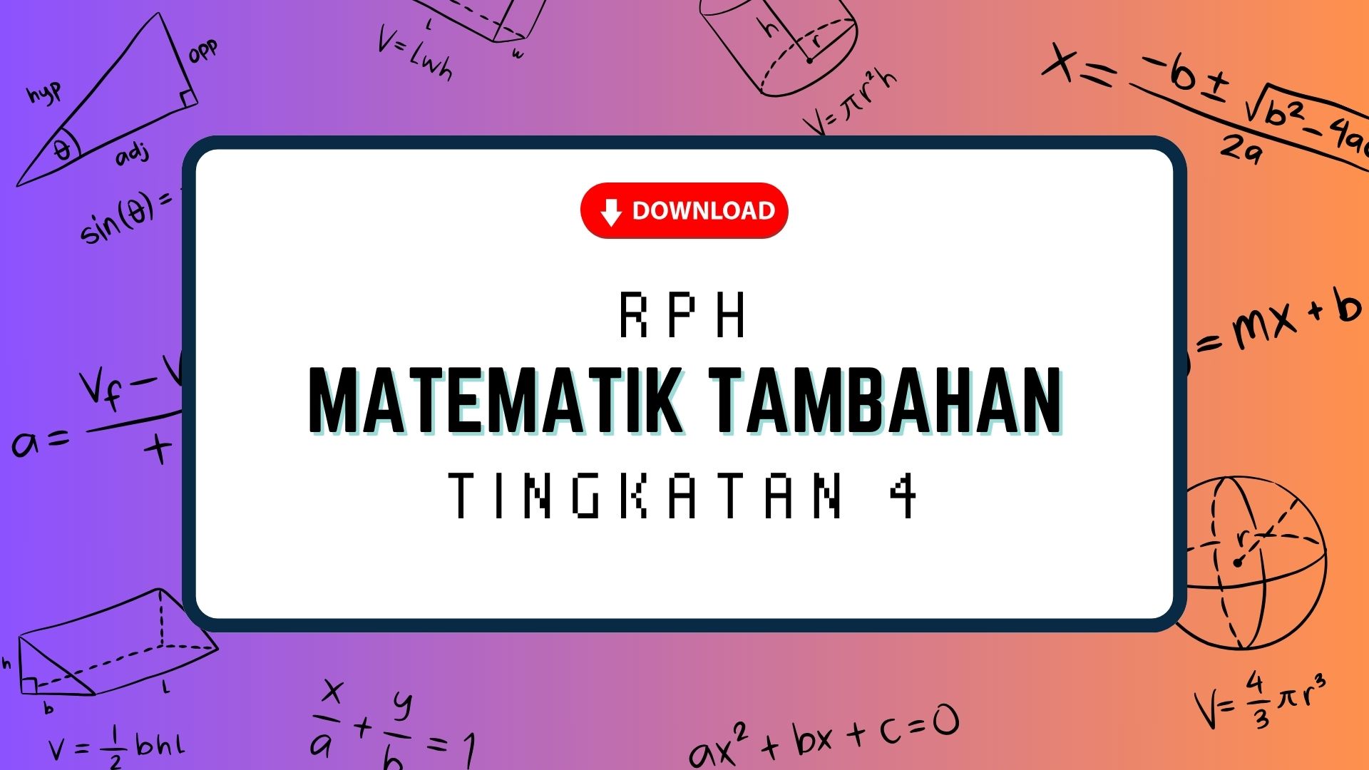 Muat Turun RPH Matematik Tambahan Tingkatan 4 PDF - Pendidikan Rasmi