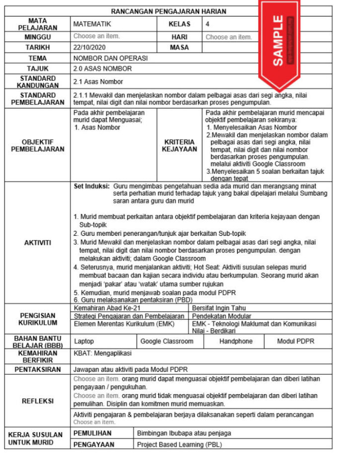 Muat Turun RPH Matematik Tingkatan 4 Guru Sekolah - Pendidikan Rasmi
