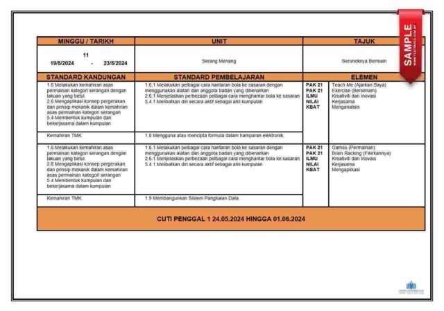 Bahan PDF RPH Pendidikan Jasmani Tahun 5 - Pendidikan Rasmi