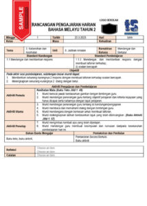 Muat Turun RPH Bahasa Melayu Tahun 2 Terkini - Pendidikan Rasmi