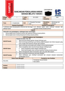 Senarai RPH Bahasa Melayu Tahun 6 Paling Baru - Pendidikan Rasmi