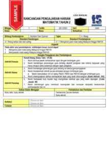 Perkongsian RPH Matematik Tahun 2 Lengkap Setahun - Pendidikan Rasmi