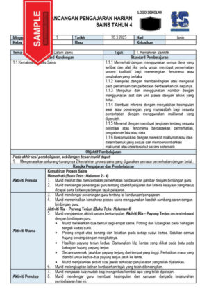 Dapatkan RPH Sains Tahun 4 Lengkap Setahun - Pendidikan Rasmi
