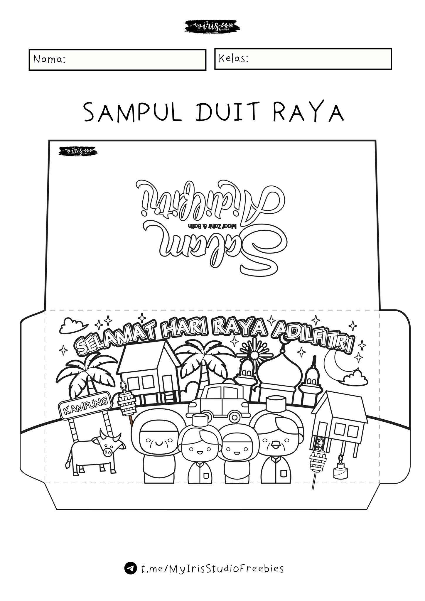 Aktiviti Buat Sampul Duit Raya: Warna Poster, Gunting & Tampal Untuk ...