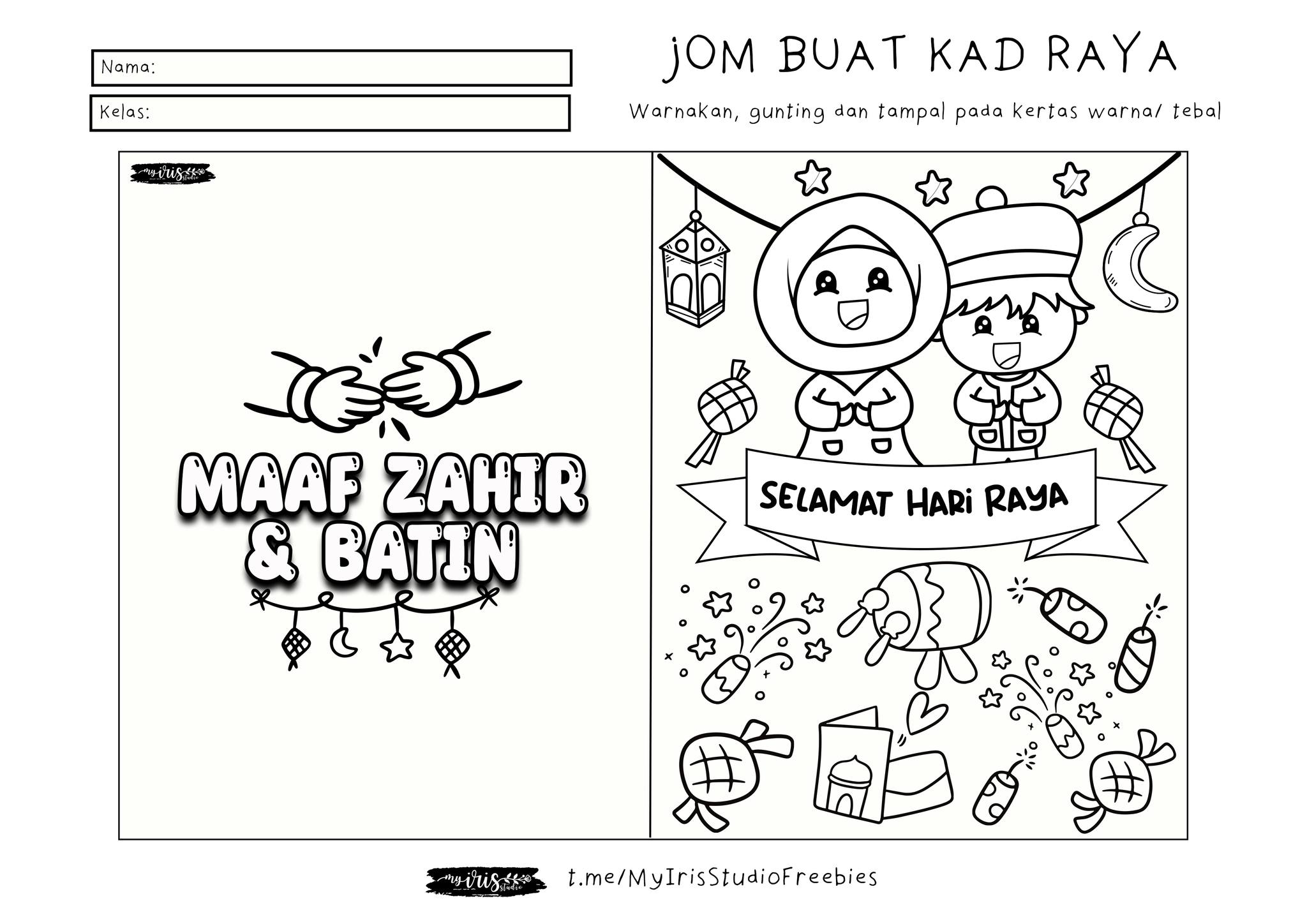 Aktiviti Buat Sampul Duit Raya: Warna Poster, Gunting & Tampal Untuk ...