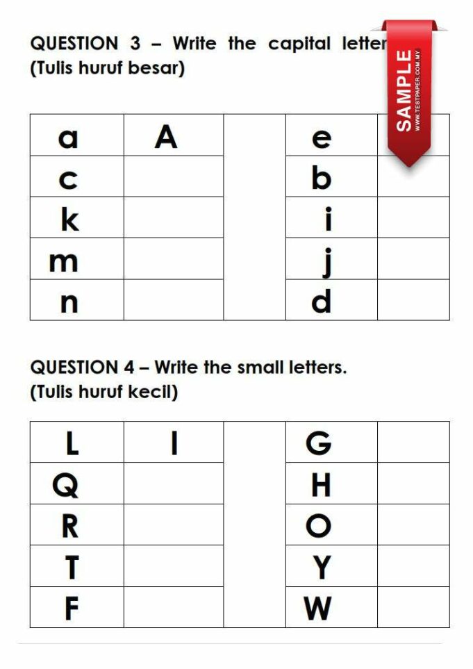 Download Soalan Ujian Diagnostik Bahasa Inggeris Tahun 1 Lengkap Skema ...