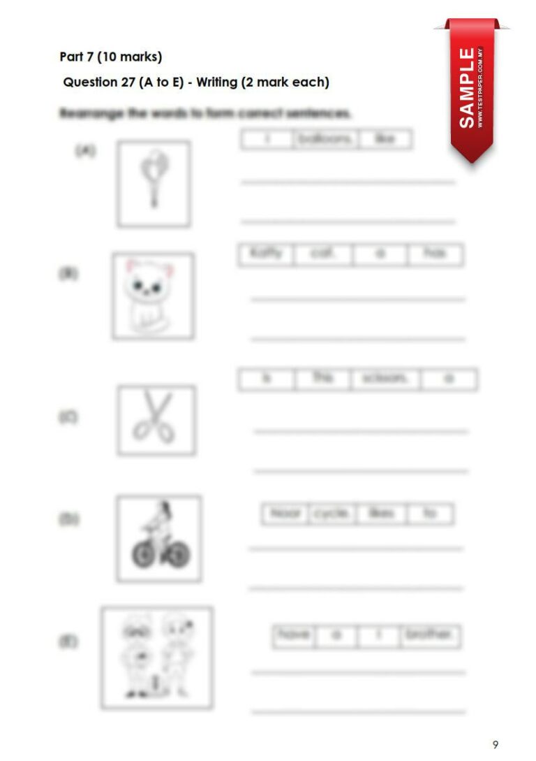 Download Test Soalan Ujian Sumatif English Year 1 Penggal 1 Terbaru ...