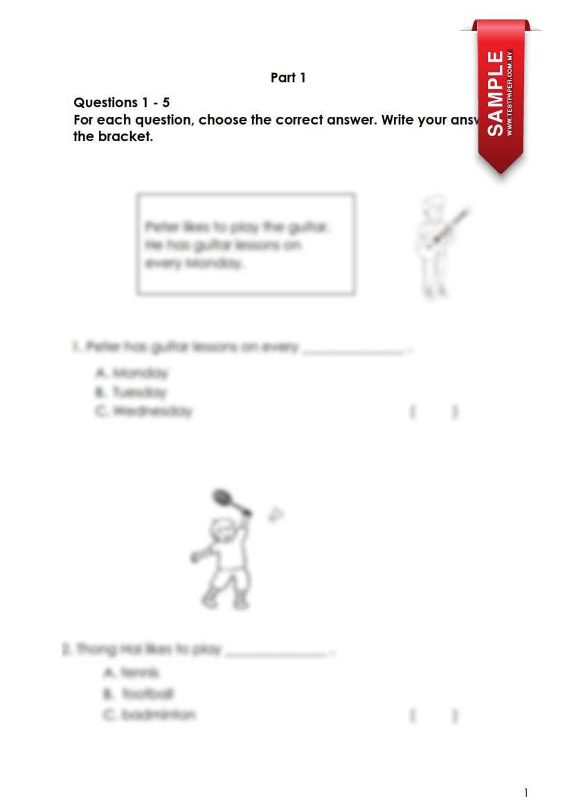 Download Contoh Soalan Ujian Sumatif English Year 2 Penggal 1 Latest ...