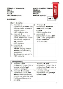 Download Contoh Soalan Ujian Sumatif English Year 3 Penggal 1 Latest ...