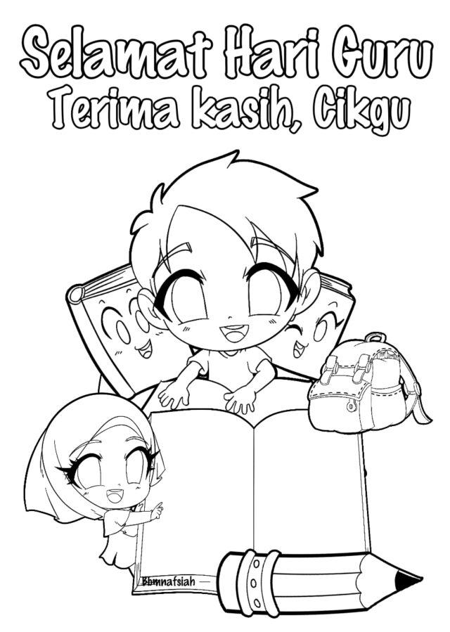 Himpunan Bahan Aktiviti Mewarna Lukisan Hari Guru Untuk Pelajar - Pendidikan Rasmi