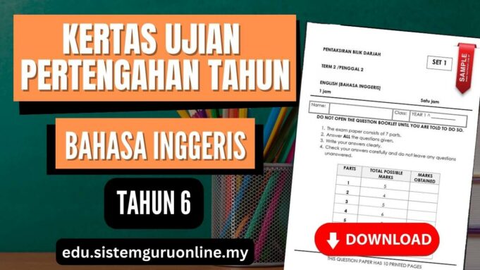 Himpunan Kertas Ujian Pertengahan Tahun BI Tahun 6 PDF Yang Sangat Effective - Pendidikan Rasmi