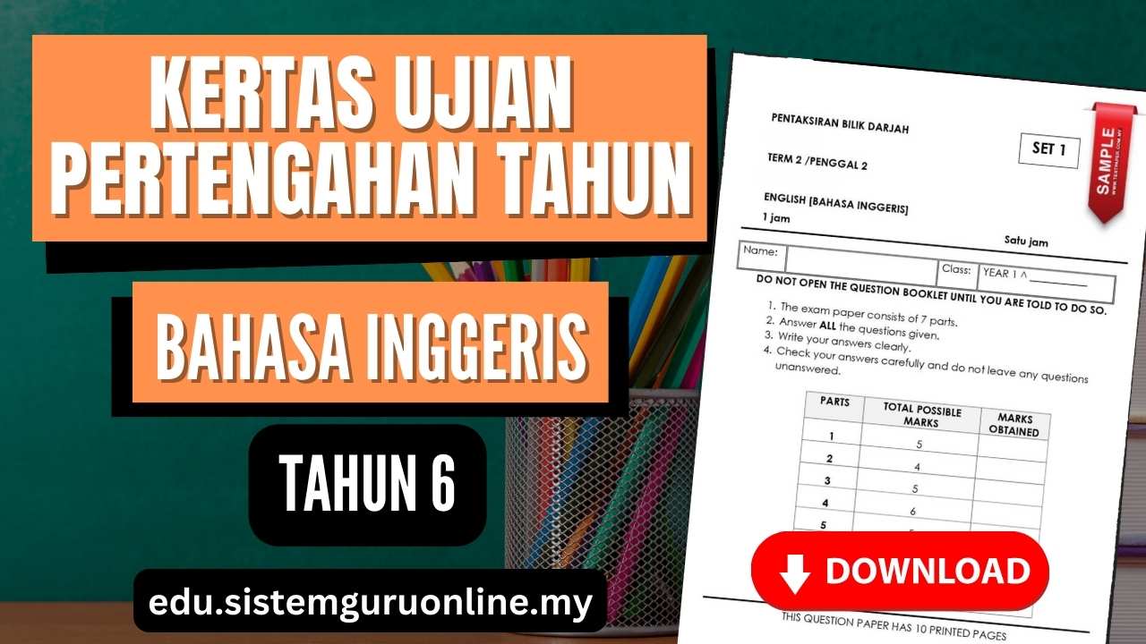 Himpunan Kertas Ujian Pertengahan Tahun BI Tahun 6 PDF Yang Sangat Effective - Pendidikan Rasmi