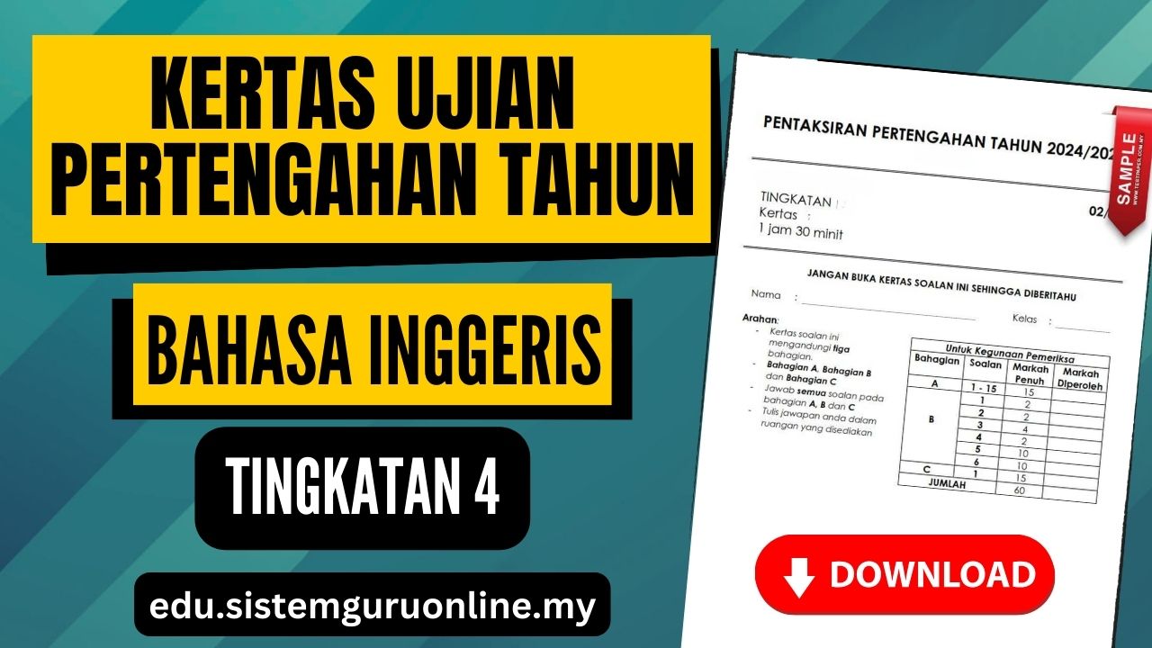Download Bahan Ujian Pertengahan Tahun BI Tingkatan 4 PDF Sekolah Menengah - Pendidikan Rasmi
