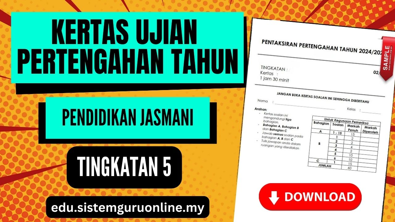 Download Kertas Ujian Pertengahan Tahun PJK Tingkatan 5 PDF Sekolah Menengah - Pendidikan Rasmi