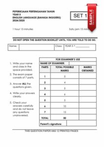 Download Kertas Ujian Pertengahan Tahun BI Tahun 5 PDF Yang Sangat Best - Pendidikan Rasmi